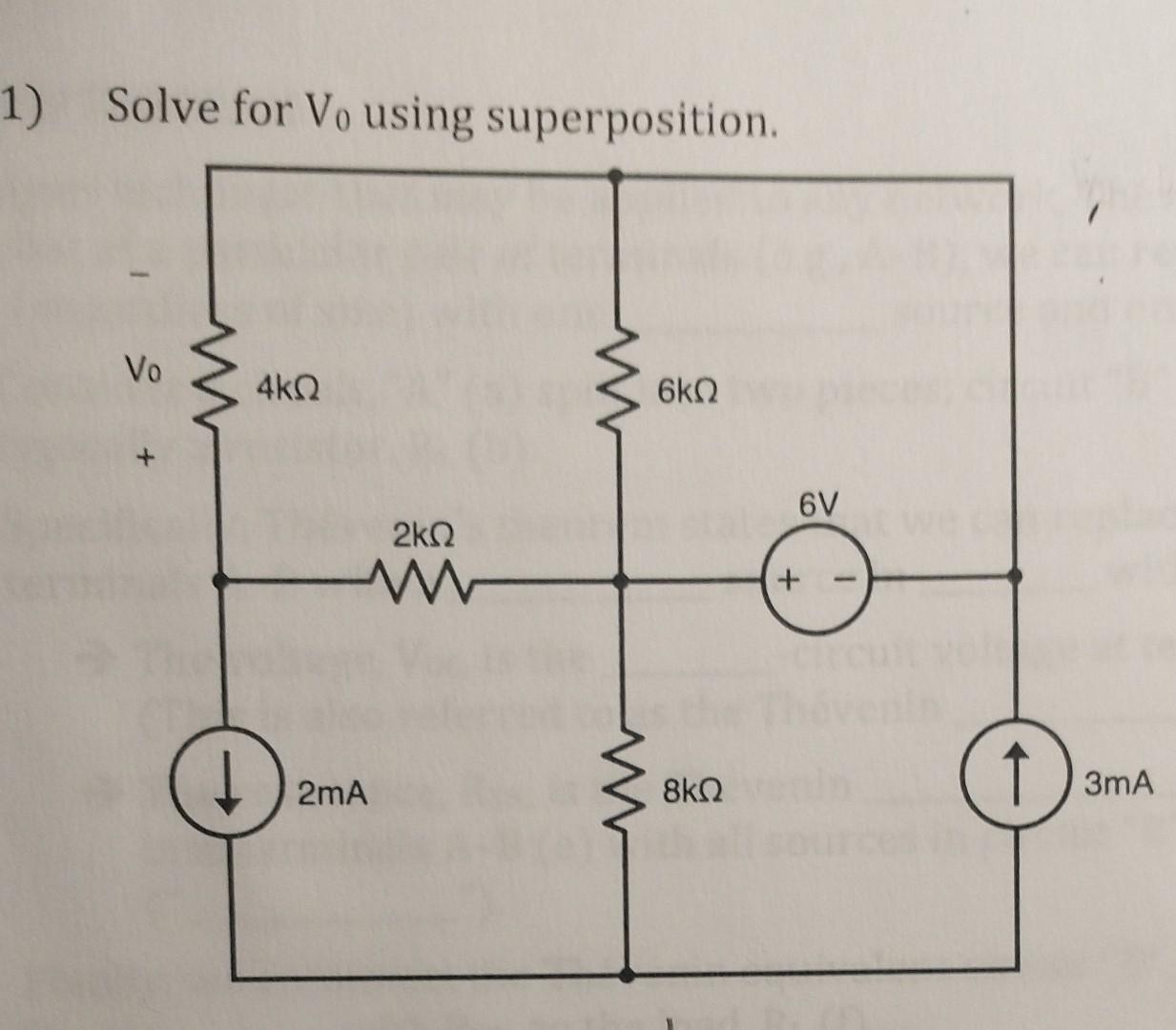 Solved Solve for V0 using supernosition. | Chegg.com