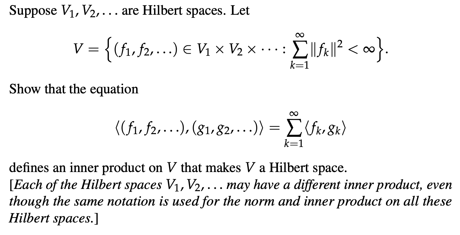 Solved Suppose V1,V2,dots are Hilbert spaces. | Chegg.com