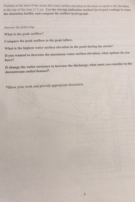 Elevation vs. Discharge Outlet Structure) The outlet | Chegg.com