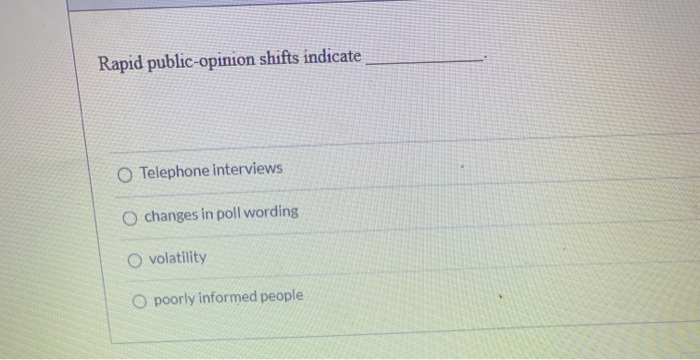 Solved Rapid public opinion shifts indicate Telephone | Chegg.com