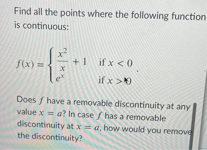 Solved Find all the points where the following function is | Chegg.com