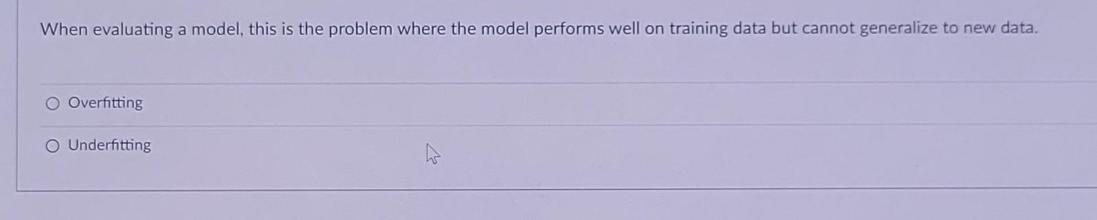 Solved When a model makes inaccurate predictions on the | Chegg.com
