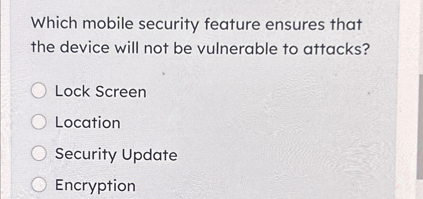Solved Which mobile security feature ensures that the device | Chegg.com