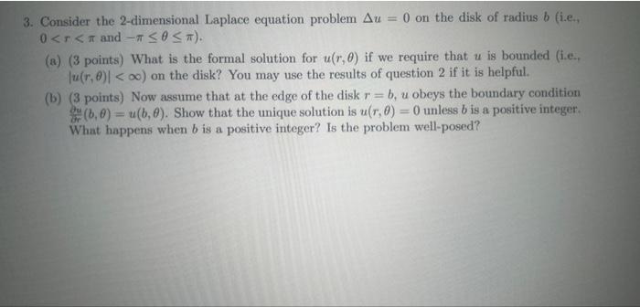 Solved 3. Consider the 2-dimensional Laplace equation | Chegg.com