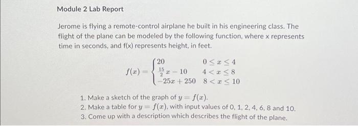 Solved Module 2 Lab Report Jerome is flying a remote-control | Chegg.com
