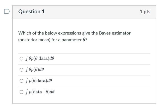 Solved Which of the below expressions give the Bayes | Chegg.com