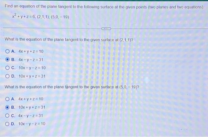 Solved Find an equation of the plane tangent to the | Chegg.com