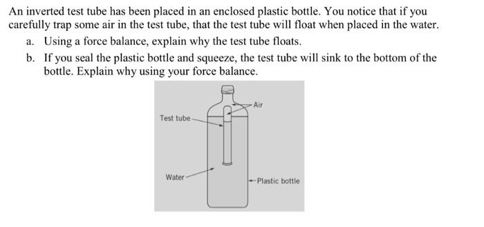 Solved An inverted test tube has been placed in an enclosed | Chegg.com