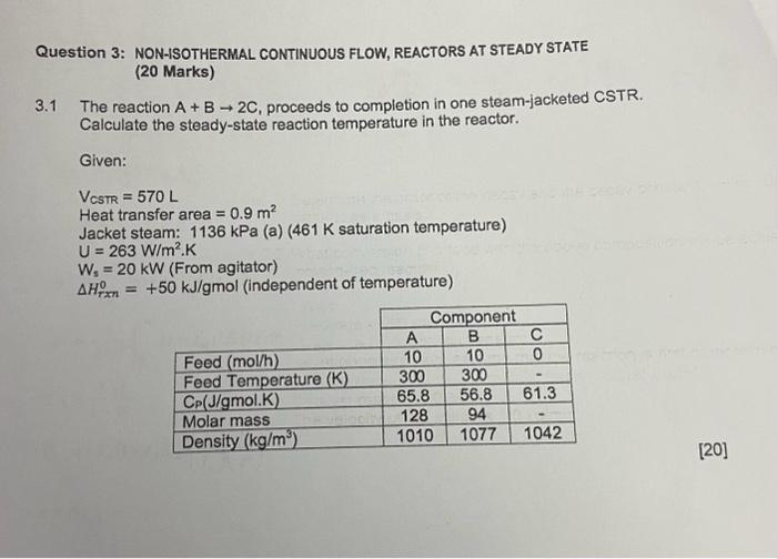 Solved Question 1: HETEROGENEOUS DATA ANALYSIS FOR REACTOR | Chegg.com