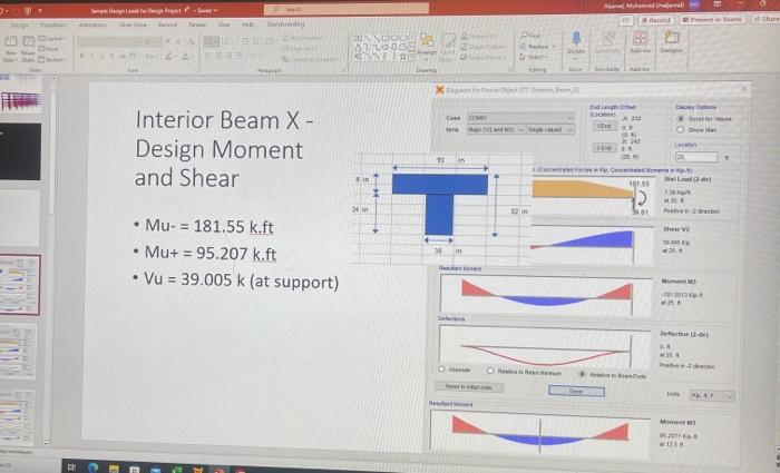 Solved Interior Beam XDesign Moment and Shear - | Chegg.com