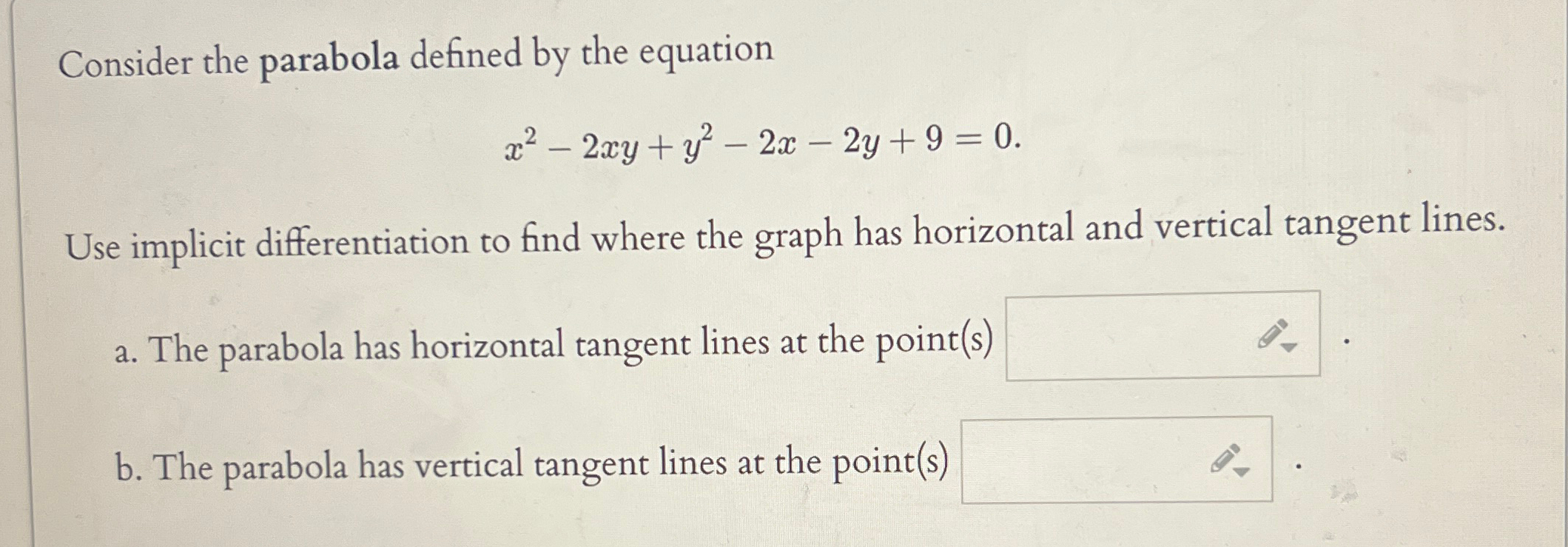 Solved Consider the parabola defined by the | Chegg.com