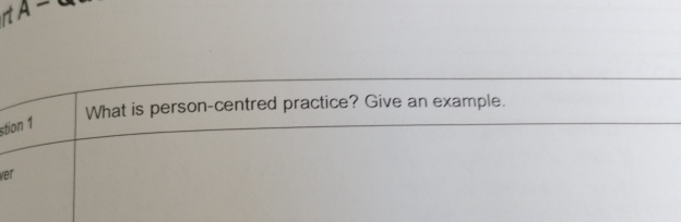 Solved What is person-centred practice? Give an example. | Chegg.com