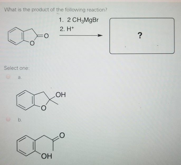 Solved What is the product of the following reaction? 1. 2 | Chegg.com