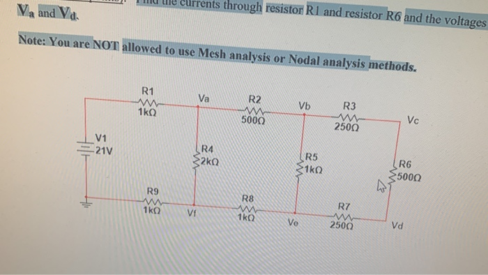 Solved e currents through resistor RI and resistor R6 and | Chegg.com