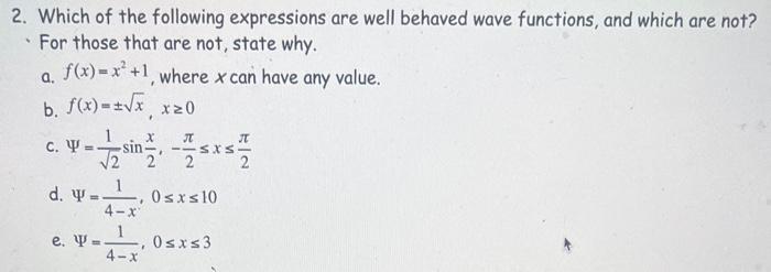 Solved 2. Which of the following expressions are well | Chegg.com