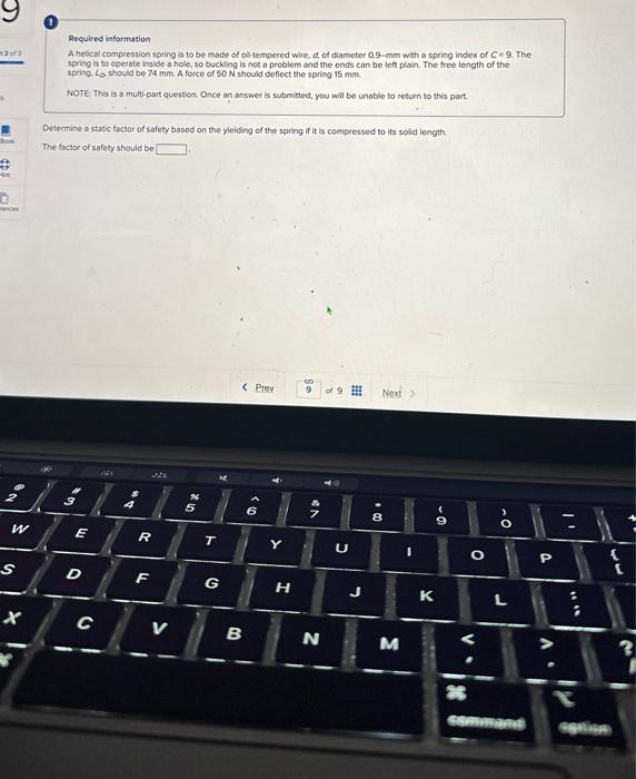 Solved Required information A helical compression spring is | Chegg.com
