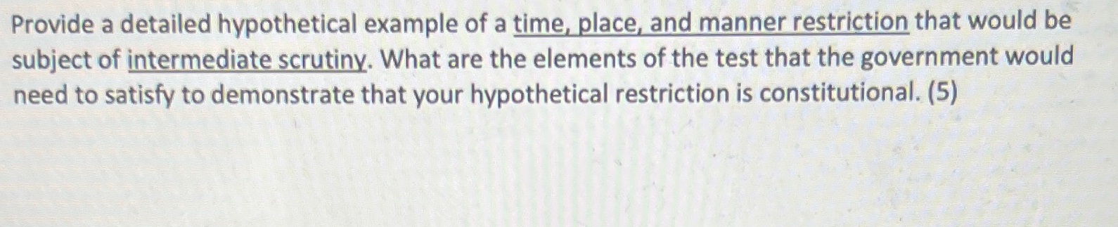 Solved Provide a detailed hypothetical example of a time, | Chegg.com