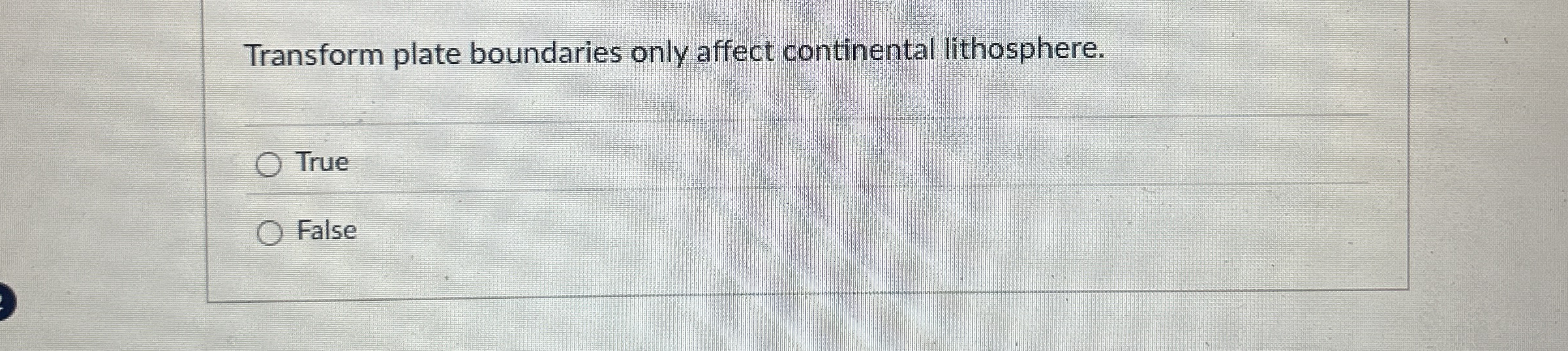 Solved Transform plate boundaries only affect continental | Chegg.com