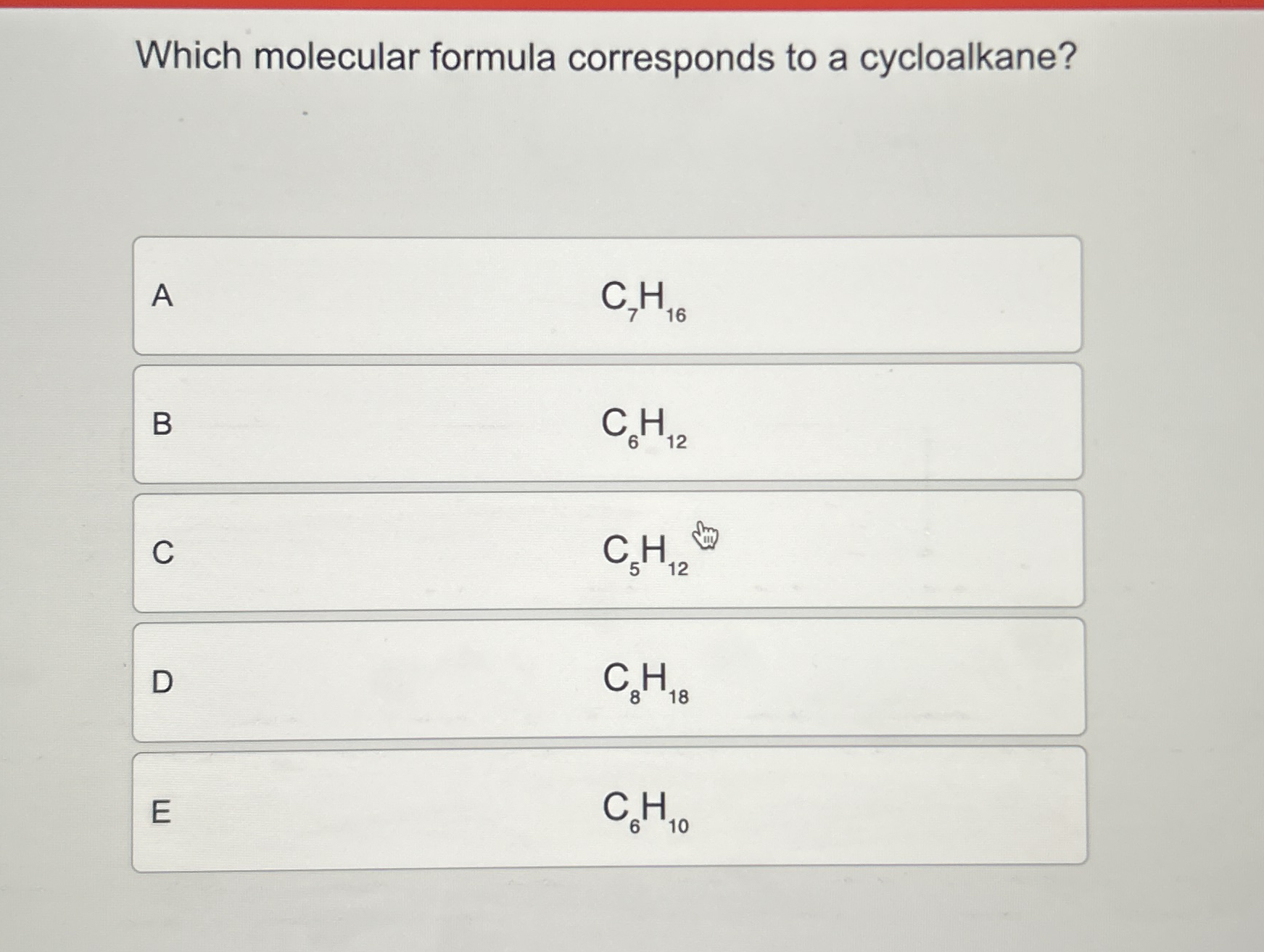 Solved Which molecular formula corresponds to a | Chegg.com