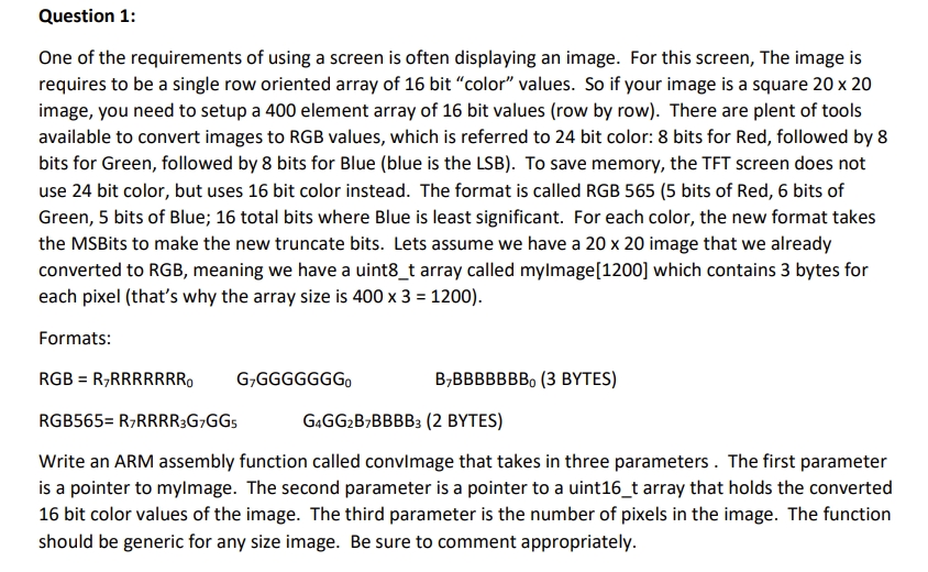 Solved Question 1:One of the requirements of using a screen | Chegg.com