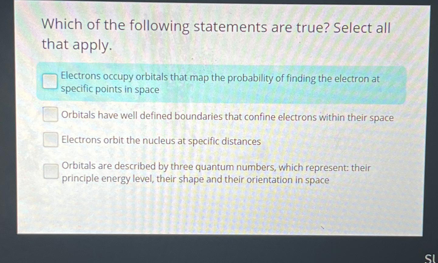 Solved Which of the following statements are true? Select | Chegg.com