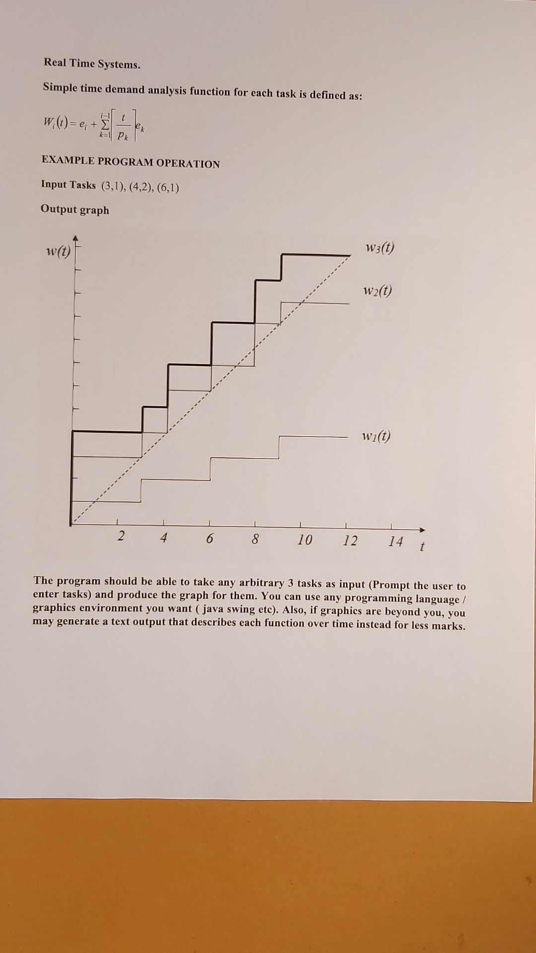 Real Time Systems. Simple time demand analysis | Chegg.com