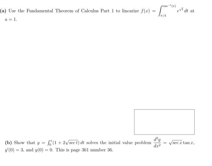Solved tan-¹(x) (a) Use the Fundamental Theorem of Calculus | Chegg.com