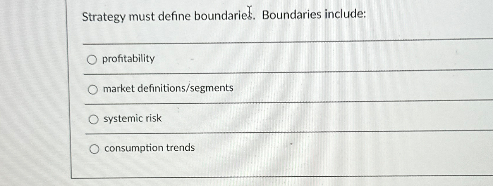 Solved Strategy must define boundarieł. ﻿Boundaries | Chegg.com