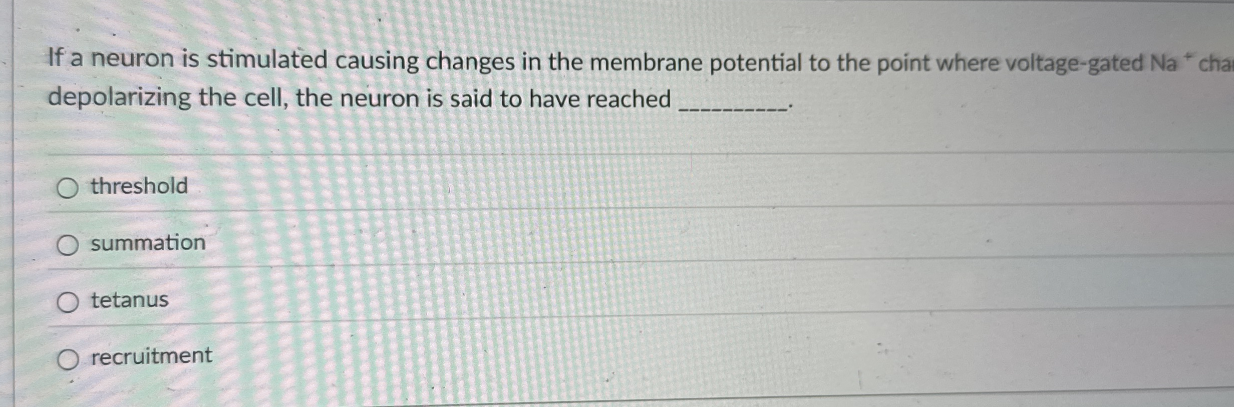 Solved If a neuron is stimulated causing changes in the | Chegg.com