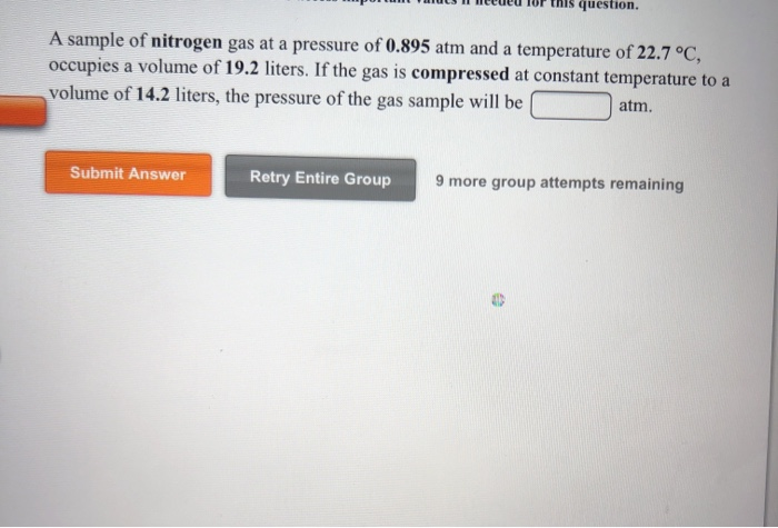 Solved 10 . A sample of nitrogen gas at a pressure of 0.895 | Chegg.com
