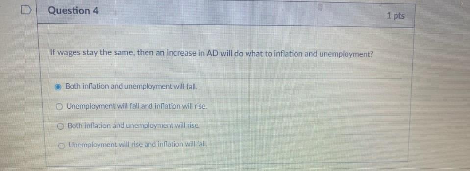 Solved If wages stay the same, then an increase in AD will | Chegg.com