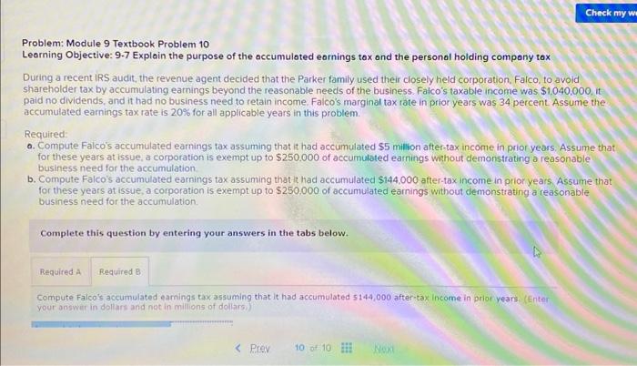 Solved Problem: Module 9 Textbook Problem 10 Learning | Chegg.com
