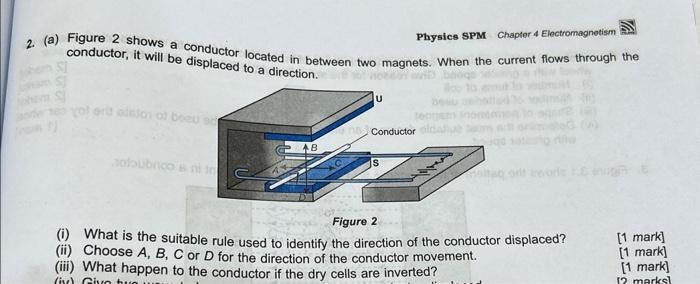 Solved conductor, it will be displactor located in between | Chegg.com