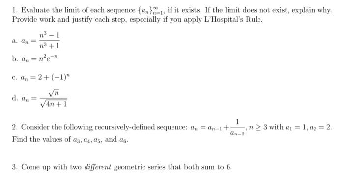 Solved Evaulate and show all work for the three 3 part | Chegg.com