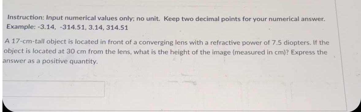 Solved Instruction: Input numerical values only; no unit. | Chegg.com