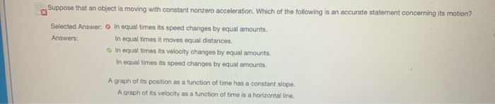 Solved Suppose That An Object Is Moving With Constant