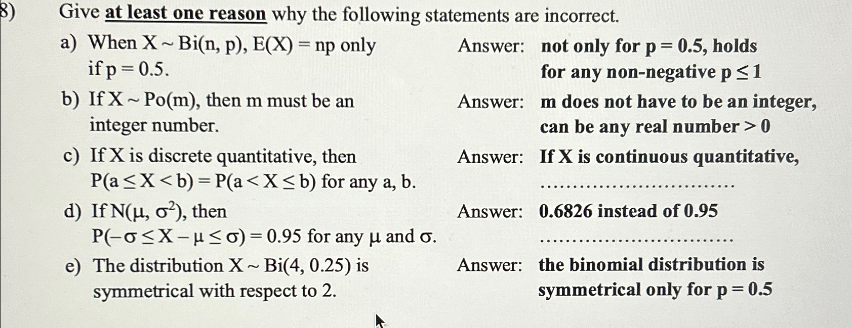 Solved Explain why the following statements are incorrect.a) | Chegg.com