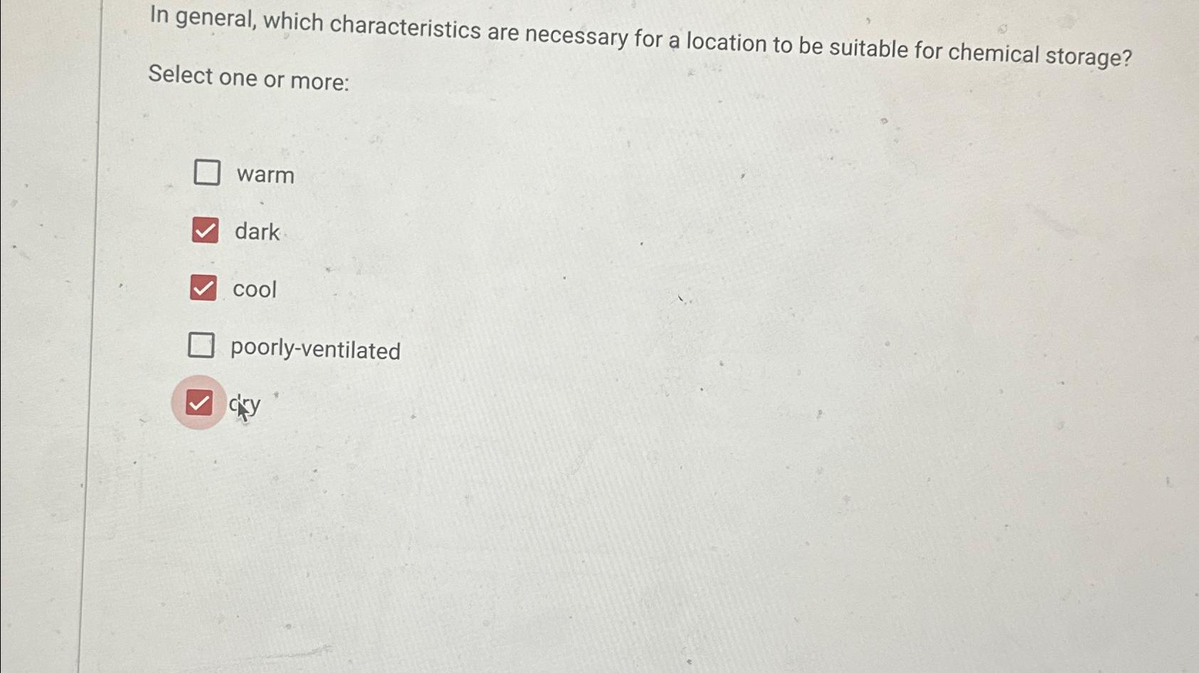 Solved In general, which characteristics are necessary for a | Chegg.com