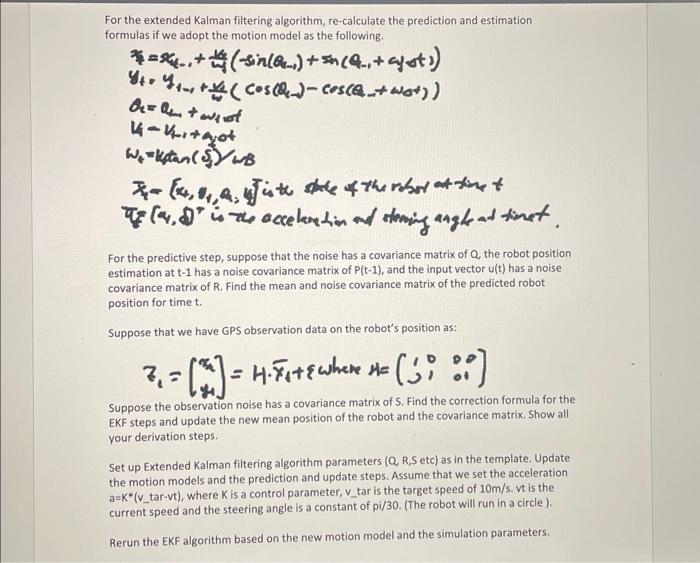 Solved For The Extended Kalman Filtering Algorithm 2932