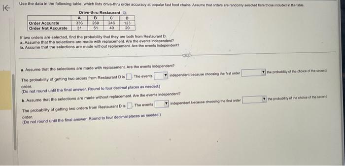 Solved If two orders are selected, find the probability that | Chegg.com