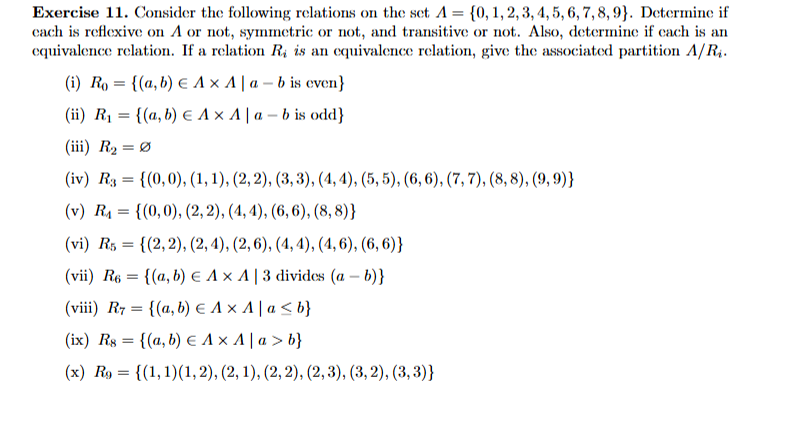 Solved Need help with this Relations and Partitions | Chegg.com