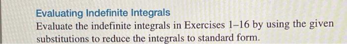 Solved Evaluating Indefinite Integrals Evaluate the | Chegg.com