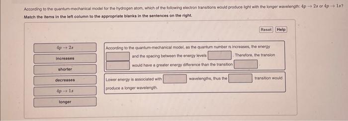 Solved According to the quantum-mechanical model for the | Chegg.com
