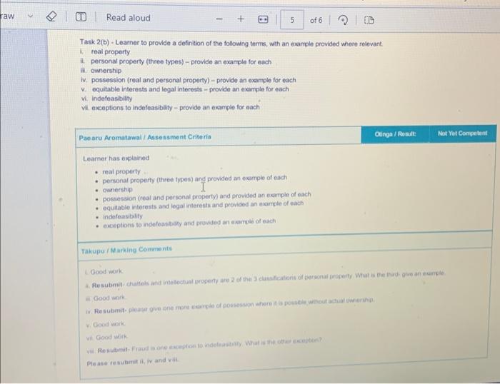Solved Task 2(b) - Learner to provide a definition of the | Chegg.com