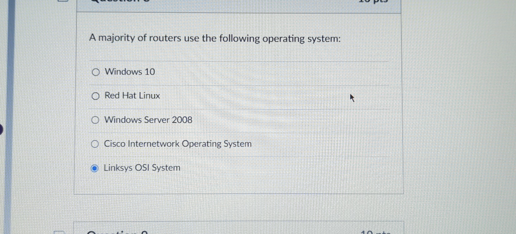 Solved A majority of routers use the following operating | Chegg.com