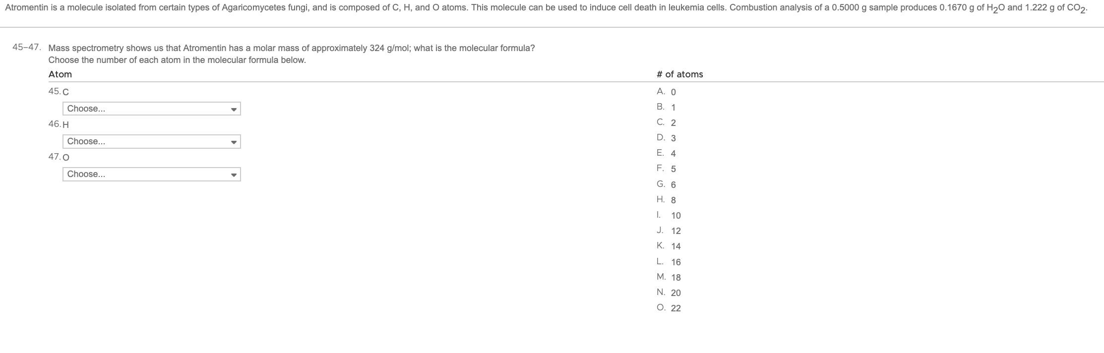 Solved 42-44. ﻿Determine the empirical formula of atromentin | Chegg.com