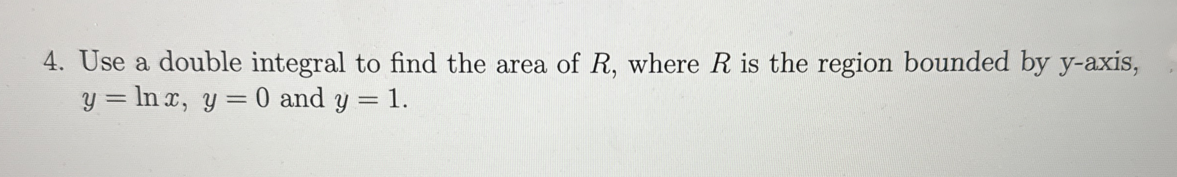 Solved Use a double integral to find the area of R, ﻿where R | Chegg.com