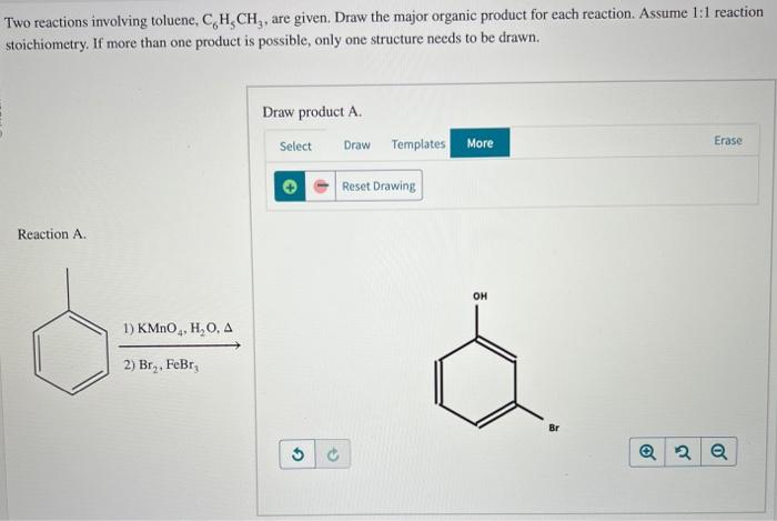 Solved Two reactions involving toluene, C6H5CH3, are given. | Chegg.com