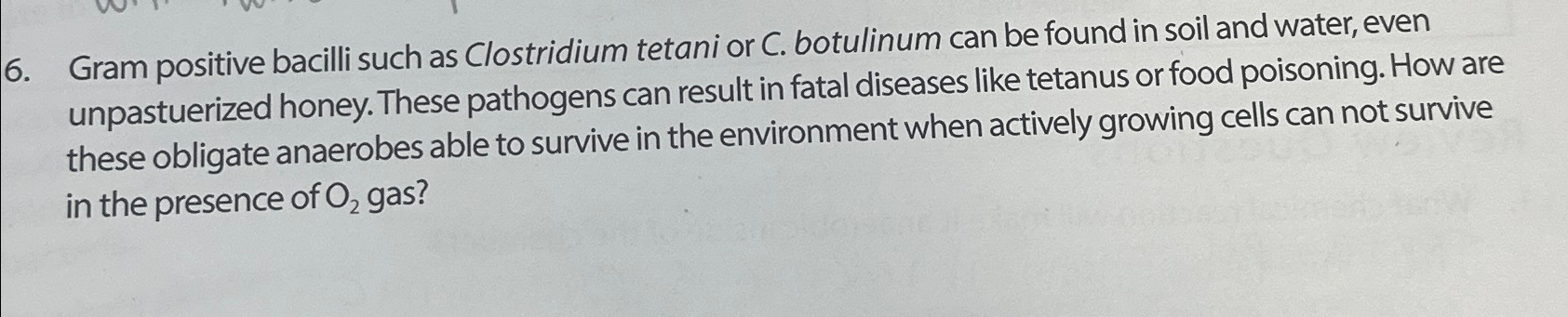 Solved Gram positive bacilli such as Clostridium tetani or | Chegg.com