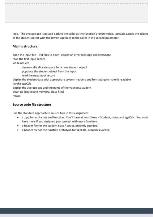 Solved Topics: file processing, c-strings, structs, dynamic | Chegg.com